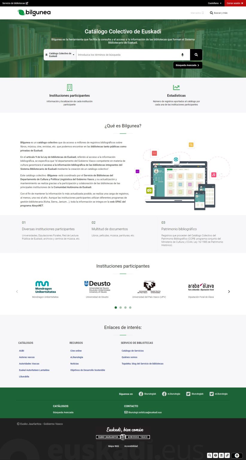 El catálogo colectivo Bilgunea actualiza su imagen y mejora su diseño ...